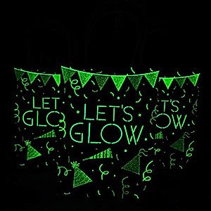 16 Pcs Glow in the Dark Gift Bags, Glow in The Dark Party Favor Bags with Handle, Treat Bags for Birthday Family Union Christmas Thanks Giving Party Supplies