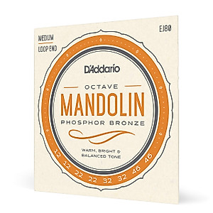 D'Addario EJ80 Phosphor Bronze Octave Mandolin Strings, Medium, 12-46