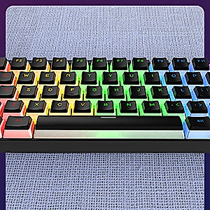 104 Keys Pudding Keycaps OEM Profile Double Shot PBT Backlight Keycaps for Mechanical Gaming Keyboard Cherry Mx Switch Pbt Backlit Keycaps Pudding Black White with Kingjinglo