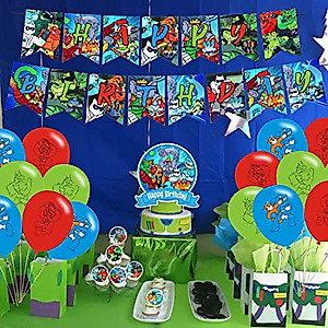 Goo Jit Zu Heroes Birthday Party Decorations, Goo Jit Zu Heroes TV Show Party Supplies with Happy Birthday Banner, Cake Topper, Cupcake Toppers, Balloons for Boys Girls Birthday Party Favors