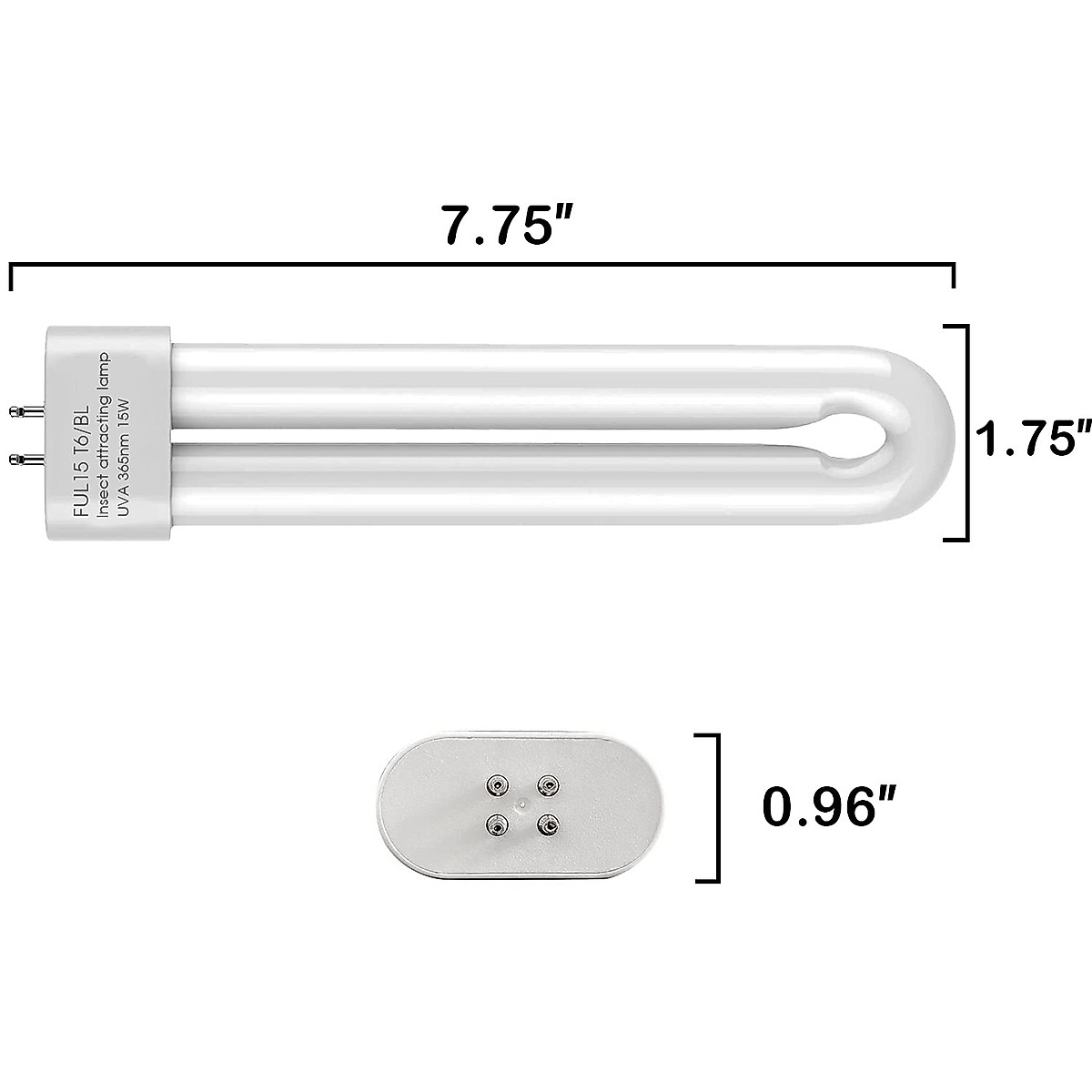Diamondus Replacement for Hemiua Zap T6 Pro | 15W Replacent Bulbs, Black Light (2 Pack)
