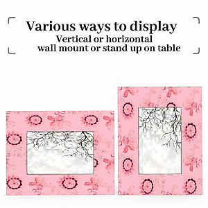 POFATO Red Sunflower Flower 4x6 Picture Frame Wood Photo Frame for Tabletop Display Wall Mount Picture Frame Display 4x 6 Inch Photo Wall Decor Home Gift Frames