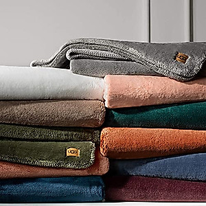 UGG 18963 Whitecap Plush Flannel Oversized Reversible Fleece Throw Blanket Luxury Lightweight Comfortable Cozy Hotel Style Machine Washable Soft Luxurious Blankets, 70 x 50-Inch, Forest