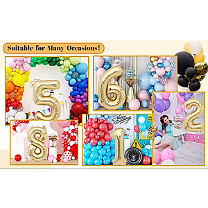 Light Gold Number 0 Balloon Giant 40 Inch White Gold Digit 0 Balloons Helium Foil Number Balloons for Kids Birthday Party Decorations Anniversary Baby Shower Decorations