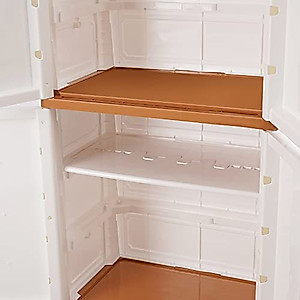 Storage Cabinet with 120 lbs Strong Load-Bearing Capacity, Khaki and White Storage Drawer Units, Plastic Storage Dressers for Tool and Home Organization, 19.7" Lx12.2 Dx61 H