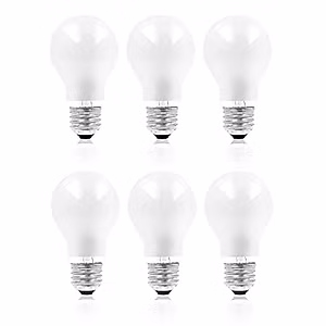 Mandala Crafts Rough Service Appliance Light Bulbs 60-Watt Light Bulbs - Dimmable E26 A19 Bulb Pack of 6 - Appliance Frosted Incandescent Light Bulbs 60 Watt Soft White