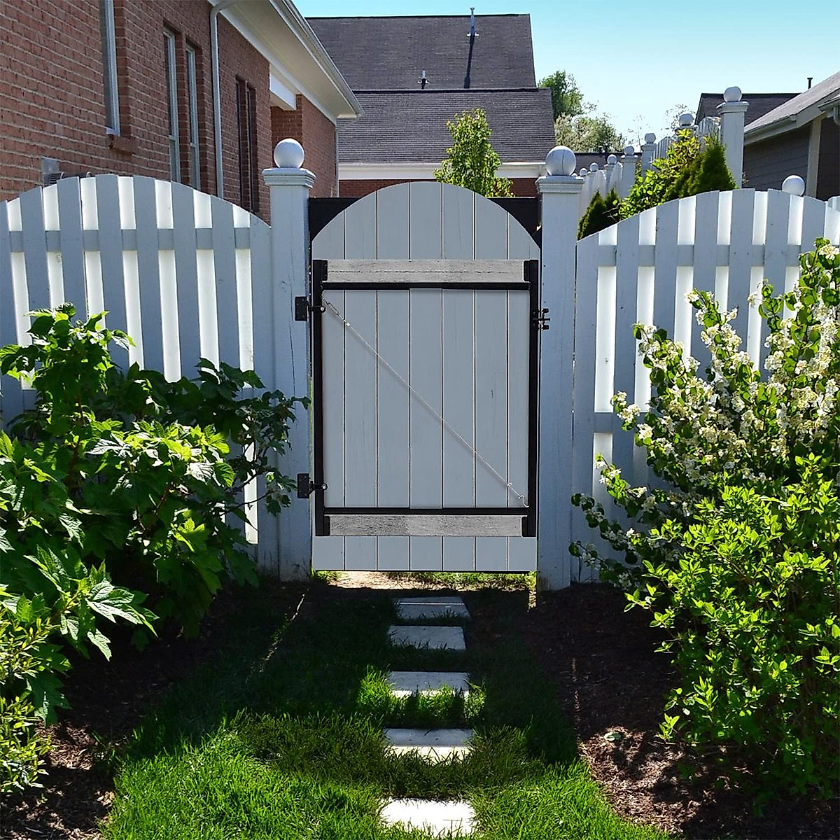 Adjust-A-Gate 2 Way Lockable Easy to Install Steel Frame Gate Latch with Installation Building Kit and Telescoping Bars (2 Pack)