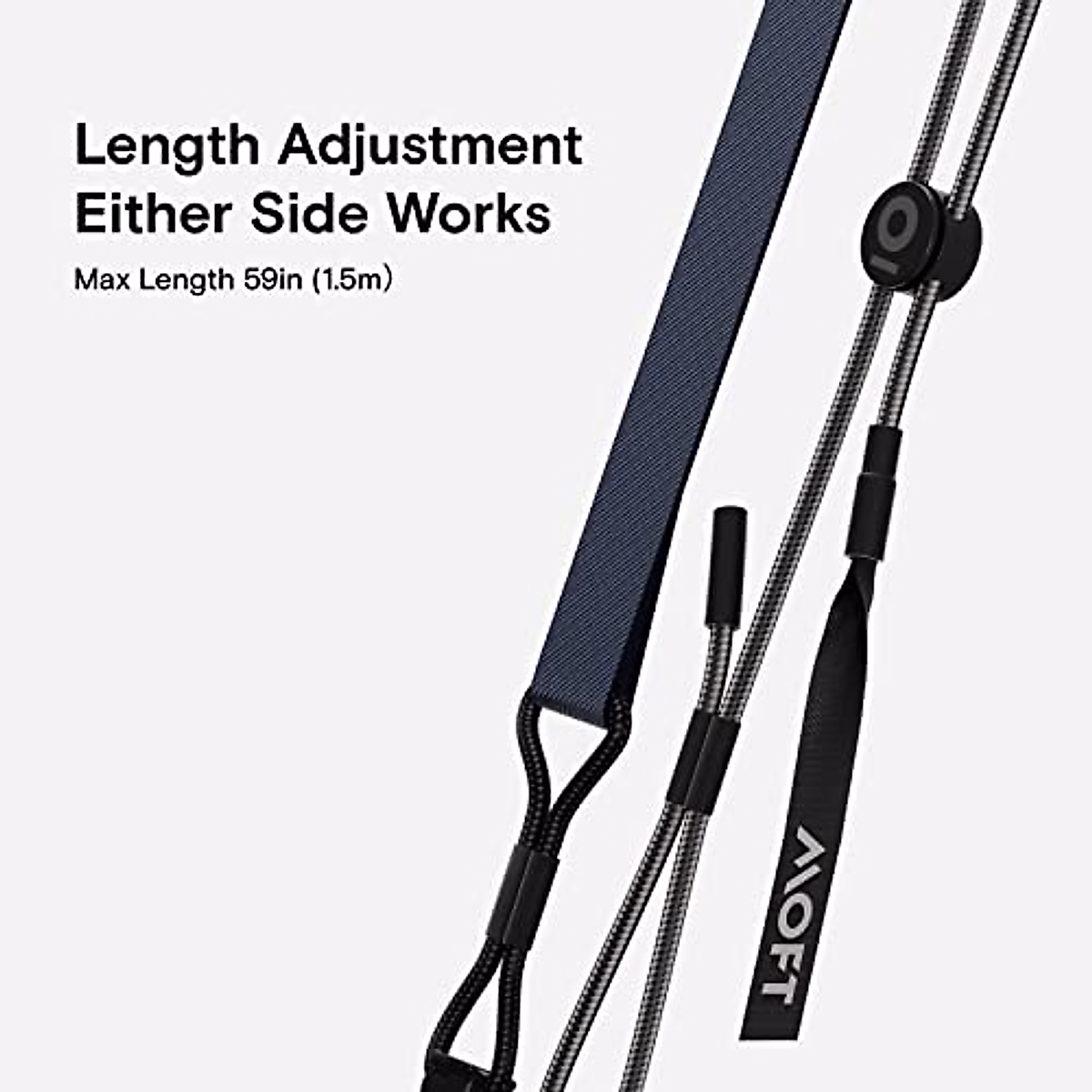 MOFT Phone Lanyard, Universal Adjustable Detachable Crossbody Long Lanyard with Phone Patch, Compatible with Most Smartphones, Bare Phone, Length up to 150cm, Navy Blue