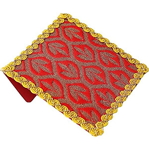Decorative Mala Stone Set for Laddu Gopal/Devi Maa/Radha Krishna/Indian Traditional God Goddess Sringar Deities jewellary Set in Red Bag All God Statue Festival Decoration(Size-2")(Golden)