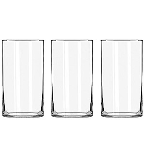 3 Pack Clear Glass Cylinder Vases, Table Flowers Vase,for Wedding Decorations and Formal Dinners (8 Inch)
