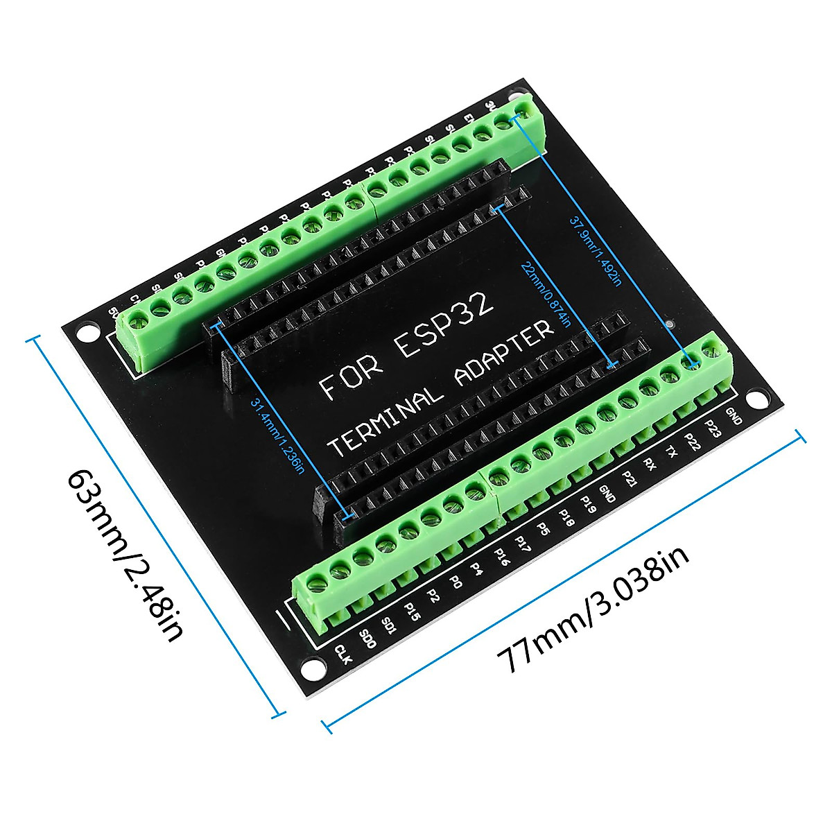 Coliao 4pcs ESP32 Breakout Board GPIO 1 into 2 for 38PIN Narrow Version ESP32 ESP-WROOM-32 Microcontroller Development Board