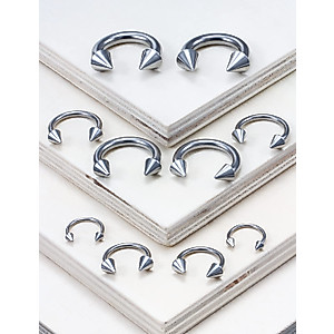 Ocptiy 6G 8G 12G 14G 16G Ear Earrings Gauges Septum Nose Plugs Tunnels Stretching Kit Surgical Stainless Steel Large Big Wide Septum Eyebrow Lip Belly Ring Cartilage Helix Tragus Earring Piercing Kit