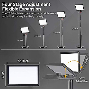 ULANZI LED Key Light Desktop, Professional Streaming Studio Panel Dimmable Bi-Color LED Video Light with LCD Screen and 28" Extend Stand, 3200-5600K CRI>95 Photography Lighting for Live Broadcast