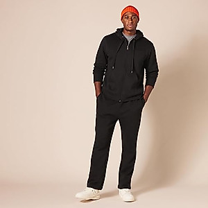 Amazon Essentials Men's Full-Zip Fleece Hoodie (Available in Big & Tall), Black, 4X-Large Big