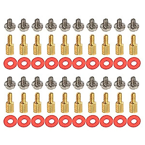 Connectors Y8AC 20Pcs PC Case Fans 6.5mm 6-32-M3 Motherboard Riser+20Pcs Screws + 20Pcs Washers Gasket Brass Standoff - (Color: A)