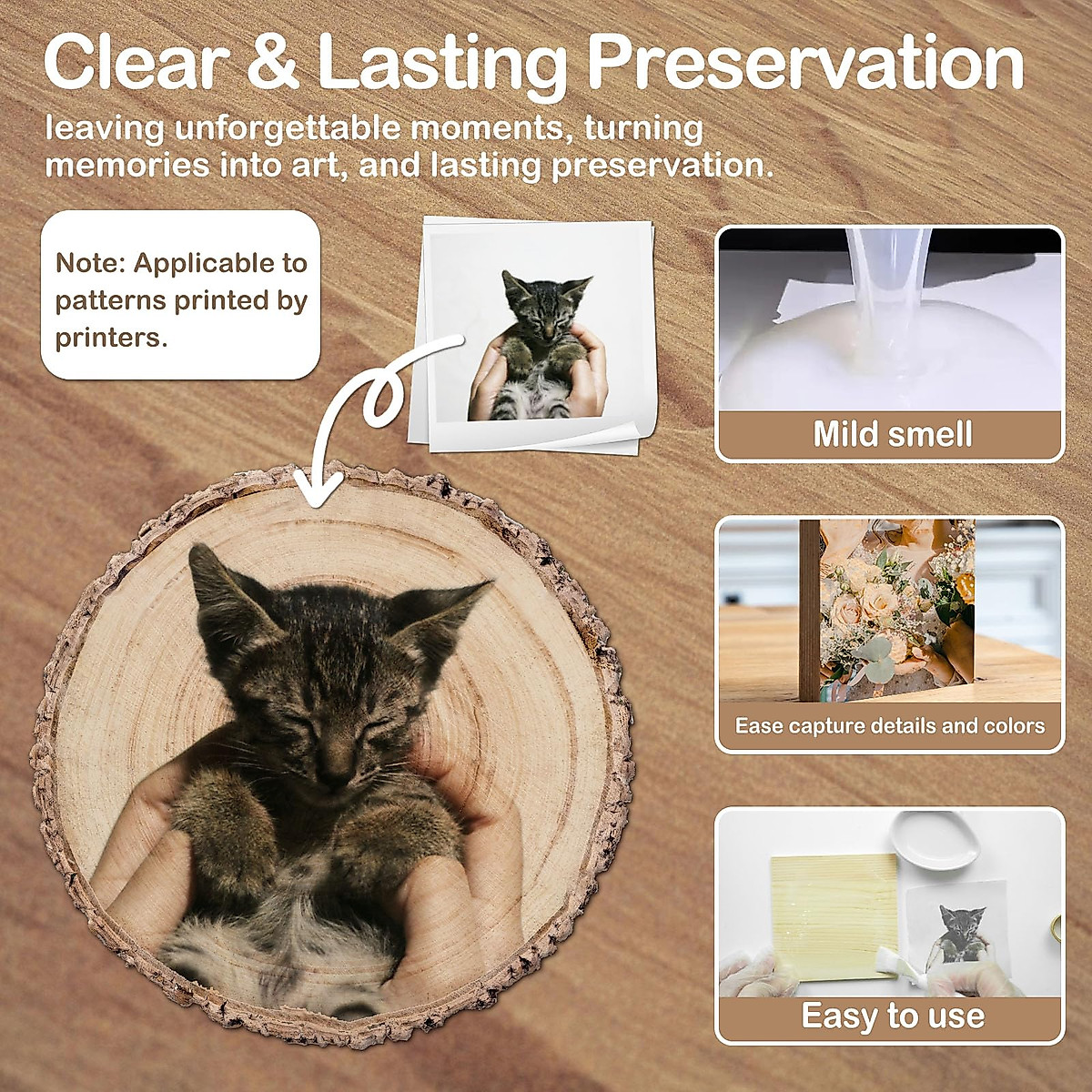 1DFAUL 200g Photo Transfer Medium Gel, Gel Medium for Photo Transfer, to Wood & Other Hard Surfaces, Decorating Furniture, Family Activities DIY Crafts (7.05 OZ)