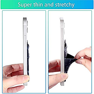 Weewooday 6 Pieces Phone Card Pocket Holder Stretchy Spandex Wallet Pocket Marble Pattern Double Pouch Credit Card ID Case Pouch Sleeve Adhesive Sticker Phone Wallet Pocket for Most Smartphones