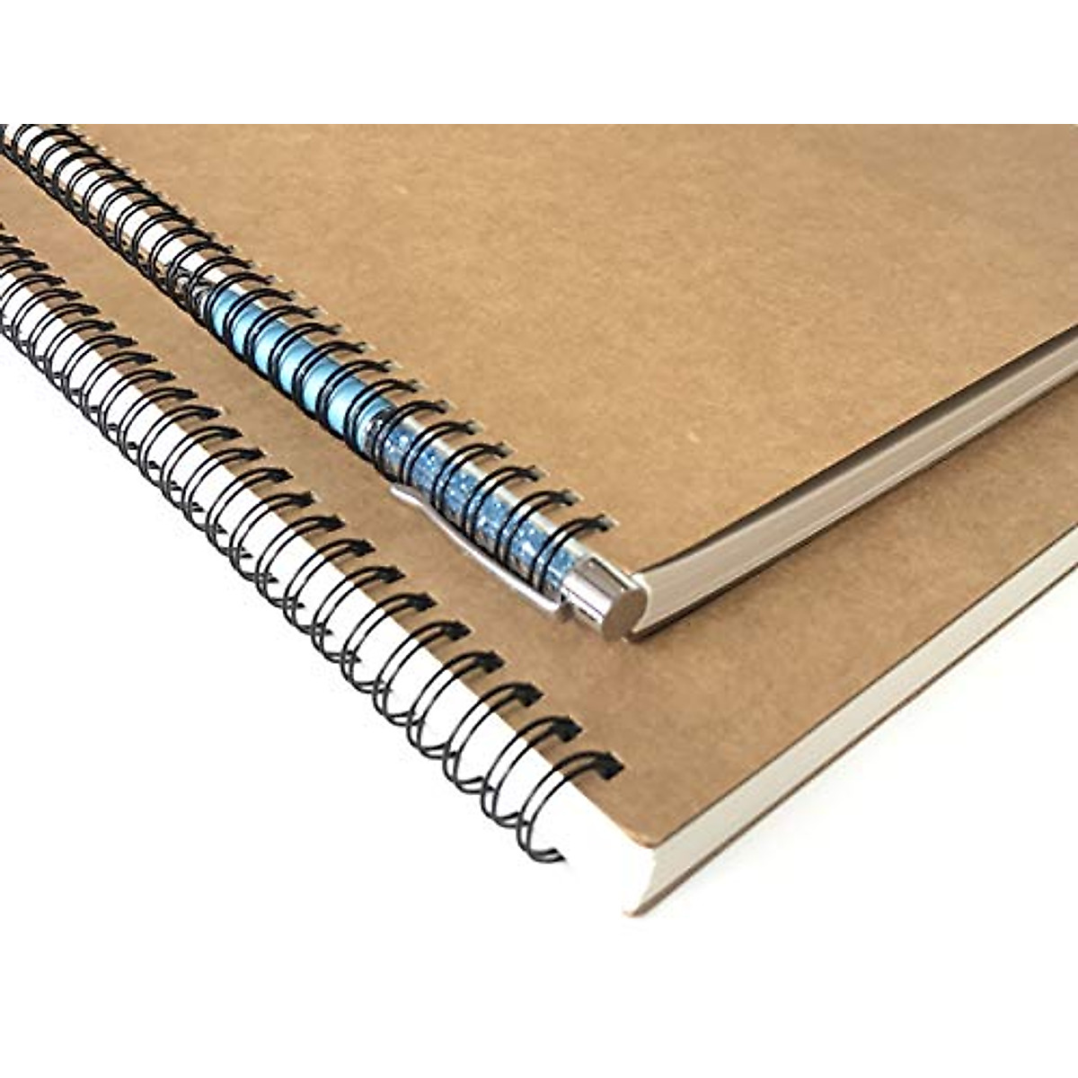 VEEPPO A4/B5 Big Thick Spiral Bound Notebooks and Journals Bulk 2/4Pack Blank/Lined Scrapbook Backpack Books per Book (A4 Blank-2 Pack)