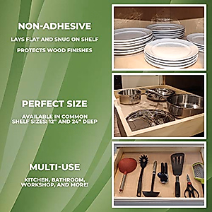 612 Vermont 12" x 40' Clear Ribbed, Waterproof, Non-Adhesive Plastic Shelf Liner for Use in Kitchen Cabinets, Pantry, Wire Shelves, Under Sink, Refrigerators and More.