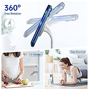 Syncwire Wireless Charging Stand - 2 in 1 Free Rotation Magnetic Charger Station for MagSafe iPhone 14, 13, 12 Pro Max, Pro, Mini, Plus, AirPods