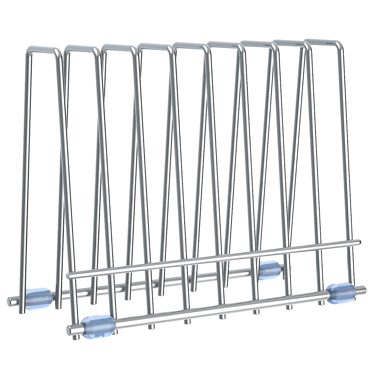 Reusable Storage Bags Rack, Drying Rack for Storage Bags, Stainless Stand for Reusable Storage Bags, File Organizer Desktop Storage Book Shelf (Silver)