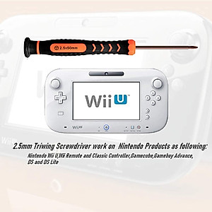 Triwing Screwdriver for Nintendo Wii, TECKMAN 2.5mm Y0 Triwing Screwdriver for Nintendo Wii U,Wii Remote and Classic Controller,Gameboy Advance, DS and DS Lite