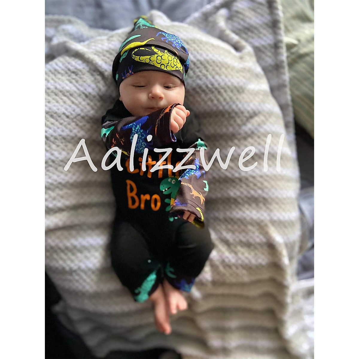 Aalizzwell Infant Baby Romper Toddler Pants Set Brother Matching Outfits Boys Clothes (Dinosaur-Romper, 0-3 Months)