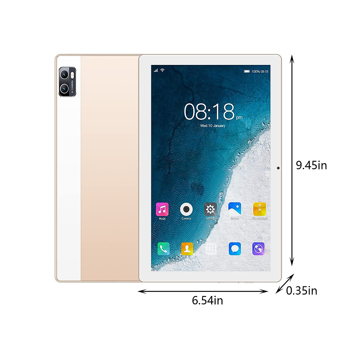 Android 10.0 Tablet, 10.1 inch Smart Tablet 1+16GB ROM 10 Core WiFi 0.3MP+2MP Dual Camera Game Tablet Best for Adults Working Childrens School Learning Birthday Gift