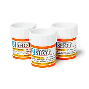 BigMouth Inc Prescription Pill Bottle Shaped Shot Glass Set, Funny Novelty Shot Glasses, 3-Pack, 2 fluid ounces