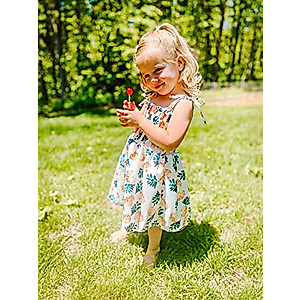 Vieille Toddler Girls Casual Summer Dresses Cute Ruffle Strap Hawaii Holiday Beach Dress Clothes for 3T 4T Little Girls