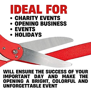 20" Red Scissors for Grand Opening – Red Giant Scissors for Ribbon Cutting Ceremony Heavy Duty Scissors Giants Ribbon Cutting Scissors for Special Events Inaugurations and Ceremonies