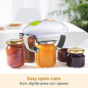 Powerful Torque Electric Jar Opener Automatic Opens Almost Size Lid, Automatic Jar Opener Tool with A Simple Button, Kitchen Gadget for Arthritic Weak Hands, Seniors