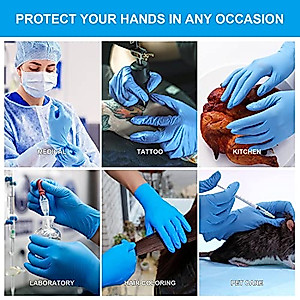 FINITEX Nitrile Disposable Medical Exam Gloves - 4 mil Powder-free Stretch Latex-Free Blue Gloves 1000 PCS For Examination Home Cleaning Food Gloves (1000, Small)