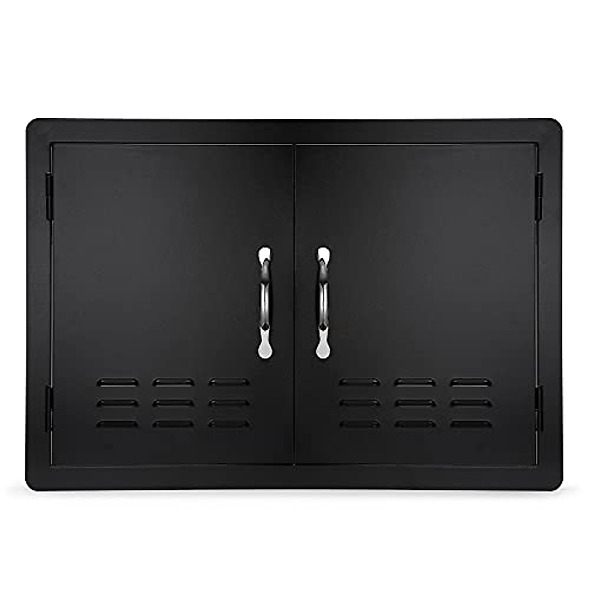 Stanbroil Outdoor Kitchen Doors BBQ Access Door 30" W x 21" H - Wall Construction Double Door Flush Mount for BBQ Island, Grilling Station, Outside Cabinet - Black