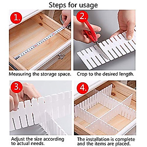 NACTECH 40Pcs | Drawer Dividers For Socks, Underwear, Desk Organizer For Office Supply, Makeup Supply and Cosmetics Organizer