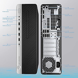 HP Desktop Computer EliteDesk 800 G3 SFF PC,i5 Small Form Factor Business Desk Top,24'FHD Monitor,16GB Ram 256GB NVMe M.2 SSD + 500GB HDD,WiFi,BT,HDMI,DP,DVD,Wireless K&M + TJJ Mouse PAD(Renewed)