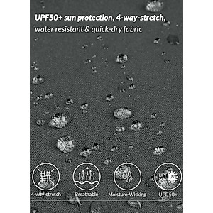 BALEAF Women's Hiking Pants Quick Dry Water Resistant Lightweight Joggers Pant for All Seasons Elastic Waist Steel Gray Size L, Capri