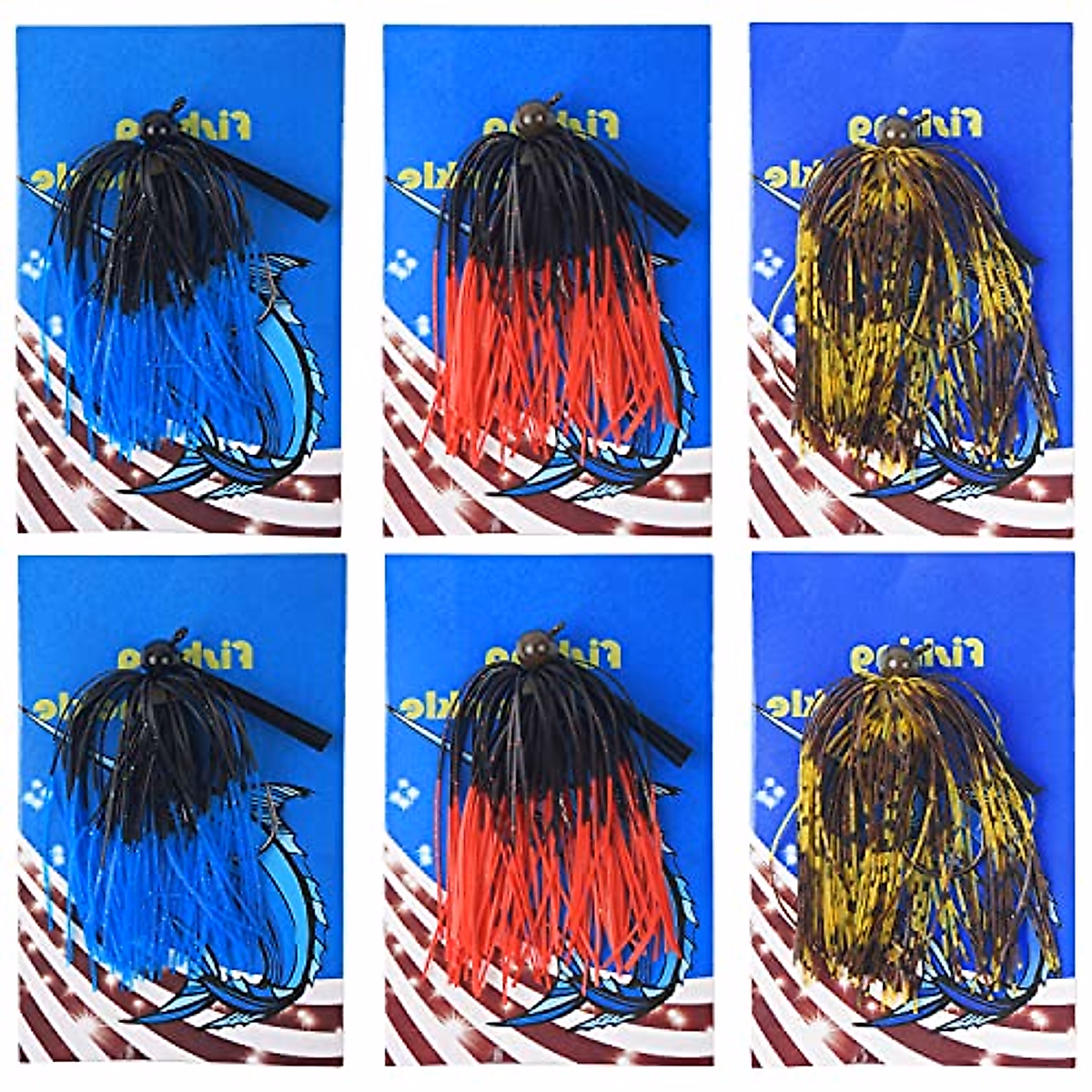 Swim Jig Football Jig for Bass Fishing,Weedless Swim Jig Heads for Bass Fishing Flipping Jig with Weed Guard Silicone Skirt Fishing Lures for Crappie Bass Trout