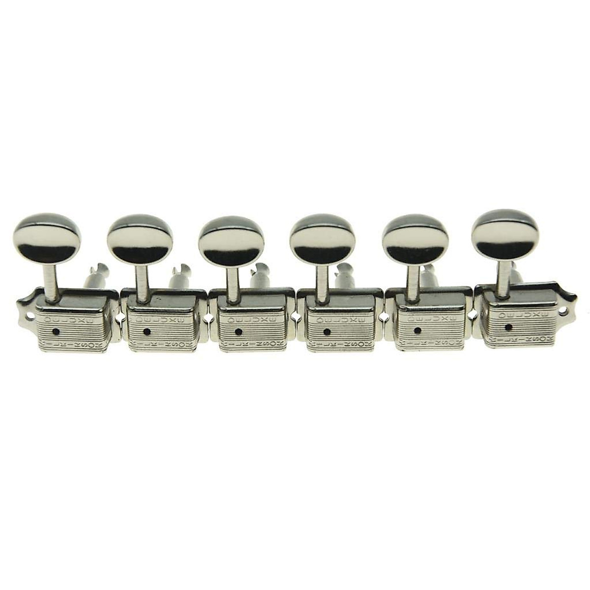 Wilkinson Deluxe 6 Inline Vintage Guitar Tuners with Split Post Guitar Tuning Keys Peg Machine Heads for Strat/Tele Guitars Nickel