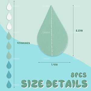 AUEAR, Raindrop Garland Blue Paper Hanging Raindrop for Decor (8 Pack)