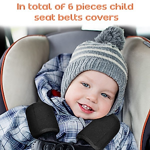 6 Pieces Baby Car Seat Strap Covers Soft Seat Belt Pads Cover for Kids Car Seat Straps Shoulder Pads Infant Stroller Strap Covers Seat Safety Belt Cushion for Boy and Girl