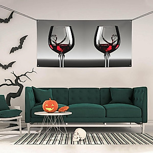 Banners and Signs for Outdoor 35x71 Backdrop for Birthday Party Business Graduation Wedding Event,Wine Glass