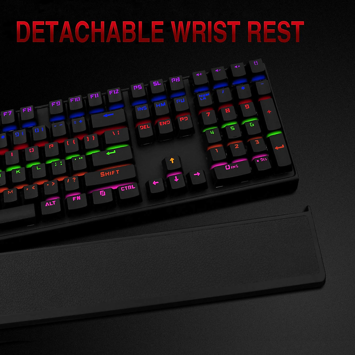 CHONCHOW Mechanical Gaming Keyboard, USB Wired RGB 108 Keys Gaming Keyboard Compact LED Rainbow Backlit Mechanical Gaming Keyboard for PS4 Xbox PC Gamer