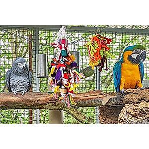 BWOGUE Large Parrot Chew Toy Bird Chewing Toy Multicolored Wooden Blocks Tearing Toys for African Grey Macaws Cockatoos Eclectus Amazon Parrot Birds