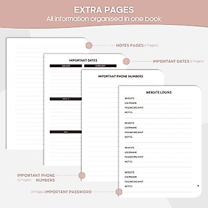 Taja Address Book with Alphabetical Tabs,Hardcover Address Book Large Print for Record Contacts, Small Address Book to Store All Your Important Informations In One Place - Rose Gold
