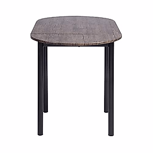 Polibi 45.3" L Oval Drop Leaf Extendable Dining Table, Walnut