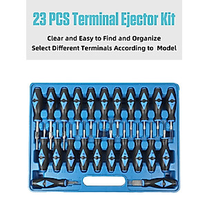 DUOYI Terminal Removal Tool Kit 23 Pcs, Terminal Ejector Kit with Stainless Steel Tips, Ergonomic Rubber Handle and Carrying Case, Universal Terminal Release Kit Replaces The Proprietary Kit