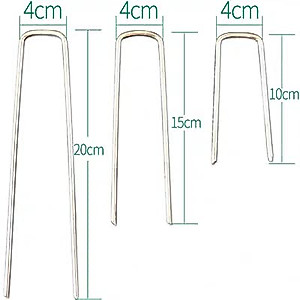 U/D 4 Inch Galvanized Landscape Staples 60 Pack 11 GaugeGarden Stakes Heavy-Duty Sod Pins Anti-Rust Fence Stakesfor Weed Barrier Fabric Ground Cover Dripper Irrigation Tubing Soaker Hose
