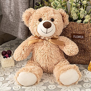 MorisMos 3 Packs Teddy Bears Bulk Stuffed Animals, Cute Small Plush Toys, Little Bear for Kids on Centerpiece Baby Shower, 14 Inches, Brown