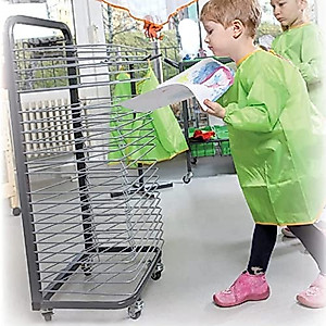 Art Drying Rack, Metal Mobile Classroom Painting Drying Rack with Wire Shelves, Black Artwork Storage Drying Stand with Wheels for Art Studios and Home Use, 4 Sizes (Size : 25 Layers)